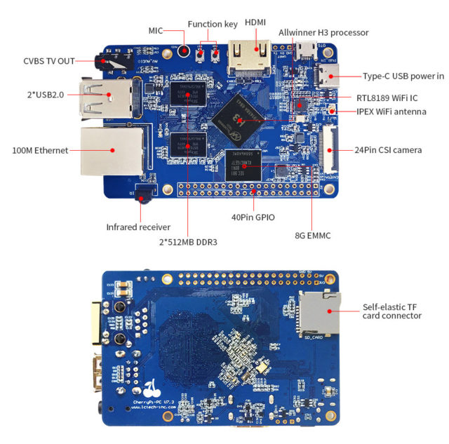 Cherry Pi PC SBC — это клон Orange Pi PC, который продается по цене от ...